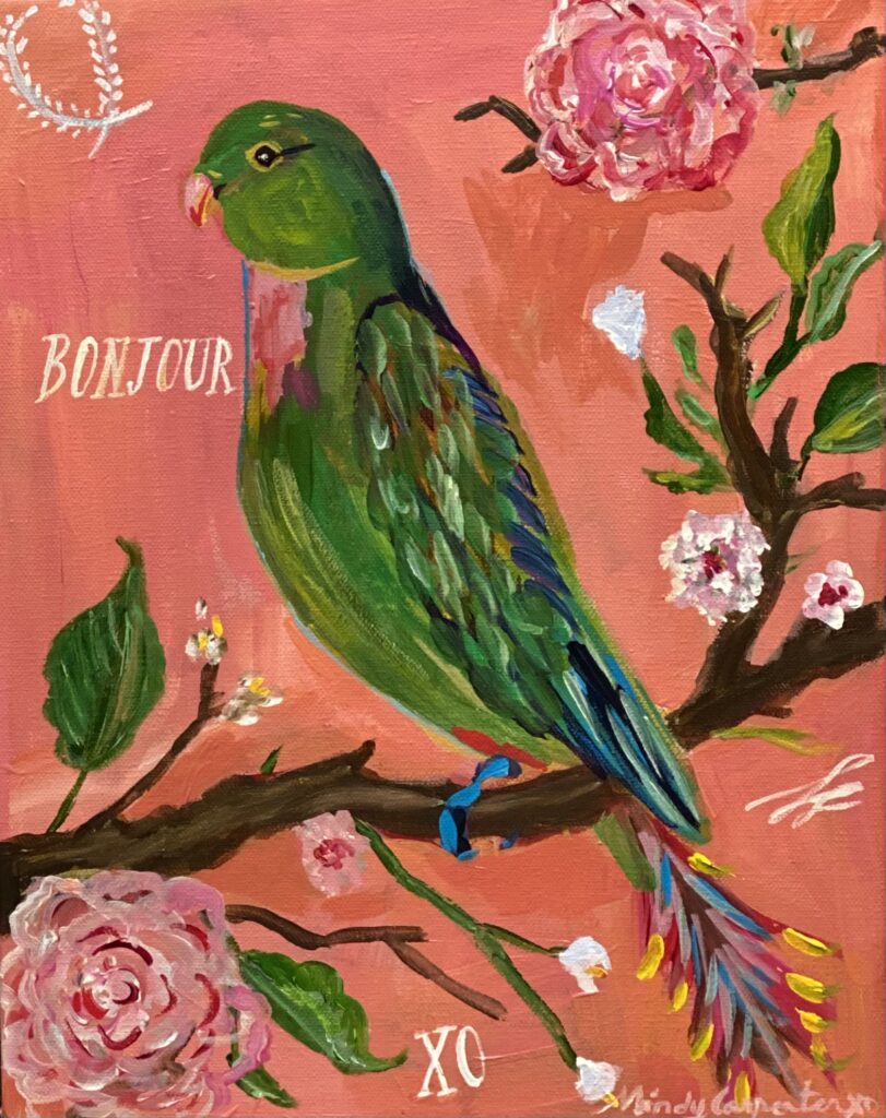 Bonjour Parakeet Card – Fino Lino Fine Linens & Accessories